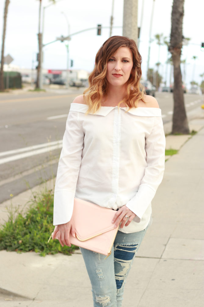 Off The Shoulder Collar Shirt | Fashion | The Fashionista Momma